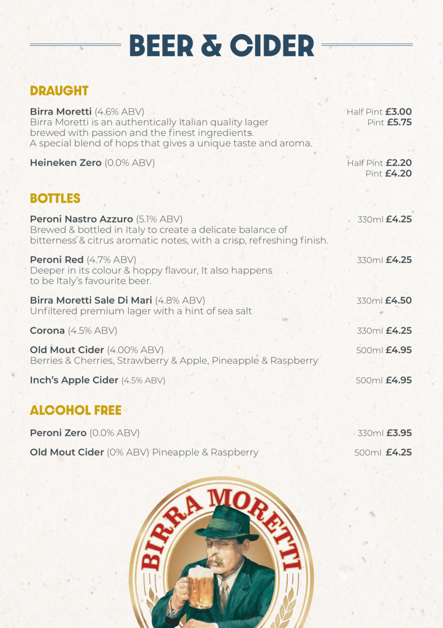 Menu | Caprice Restaurant